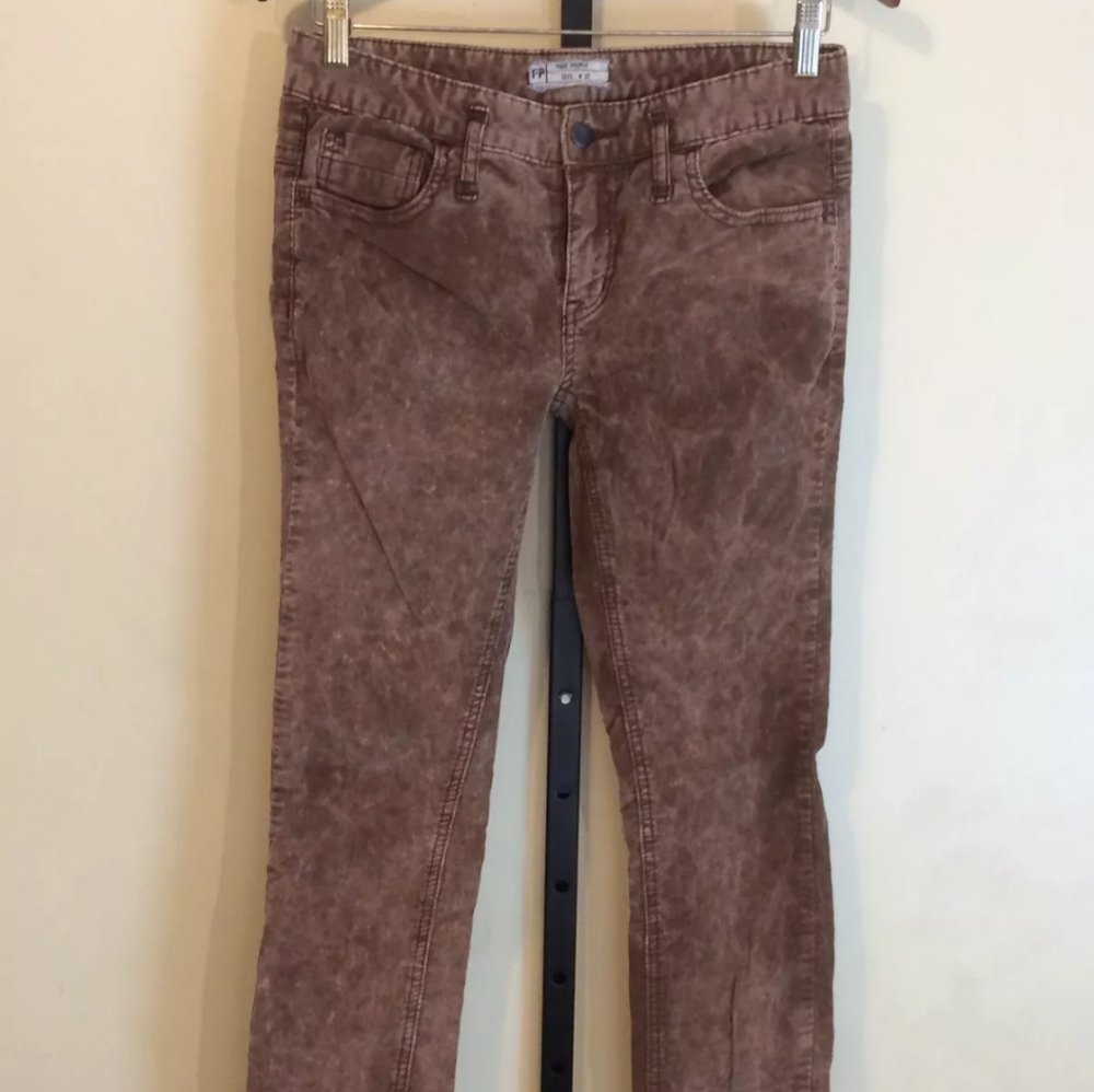 Free People Acid Wash Brown Corduroy Pants W27 - Gem